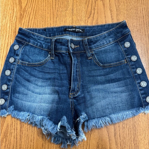 Insane Gene | Shorts | Insane Gene Womens Frayed Hem Jean Shorts Dark ...